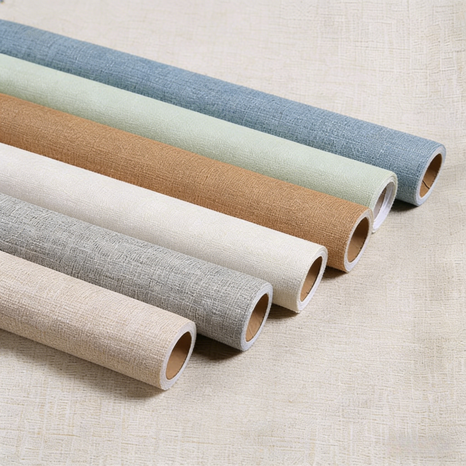 Modern Linen Texture Waterproof Wallpaper PVC Vinyl with Easy DIY ...