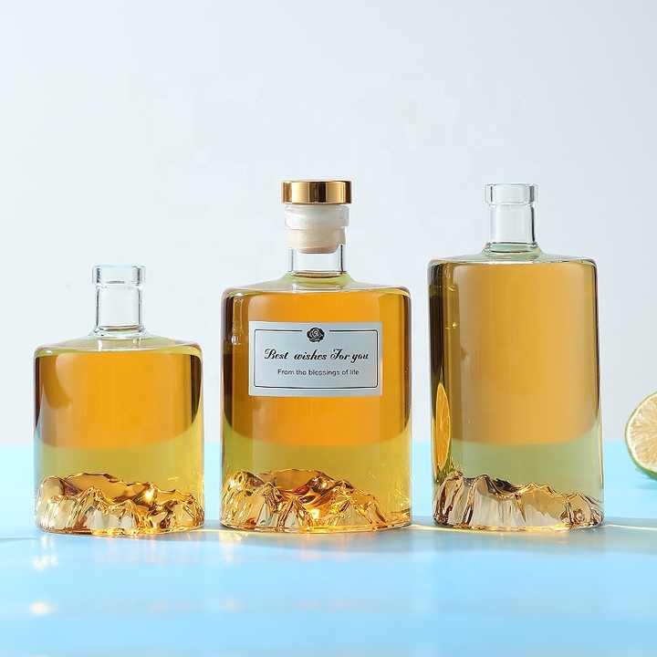 creative unique spirits custom logo glass bottle for brandy vodka gin ...