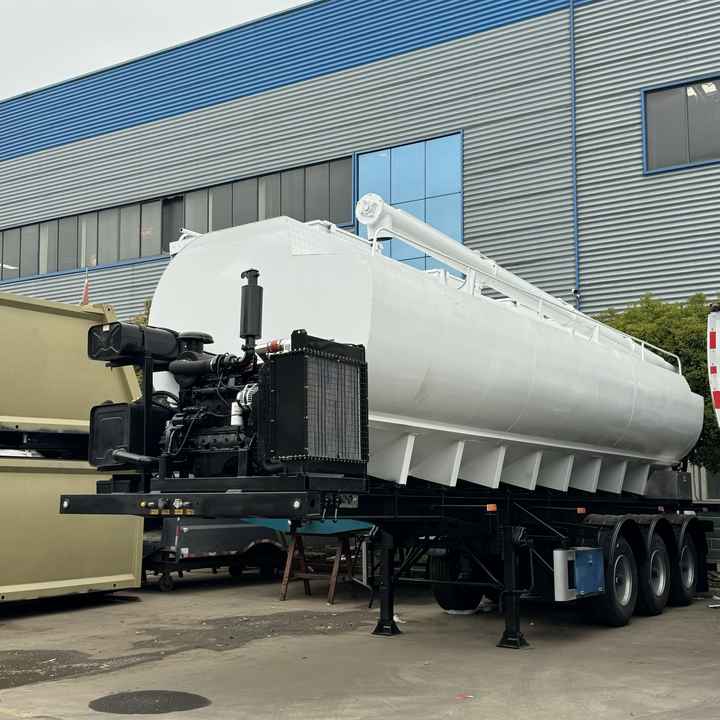 Dairy Farm Feed Semi Trailer Hydraulic TMR Mixed Feed Transporter ...