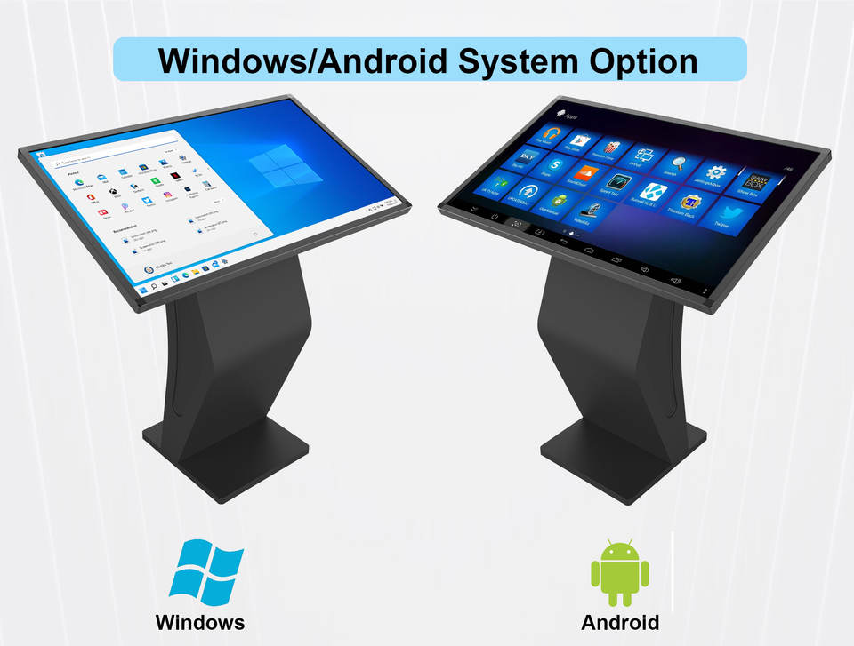 HDFocus 55 Inch Floor Standing Kiosk Touch Screen Monitor Digital Kiosk ...