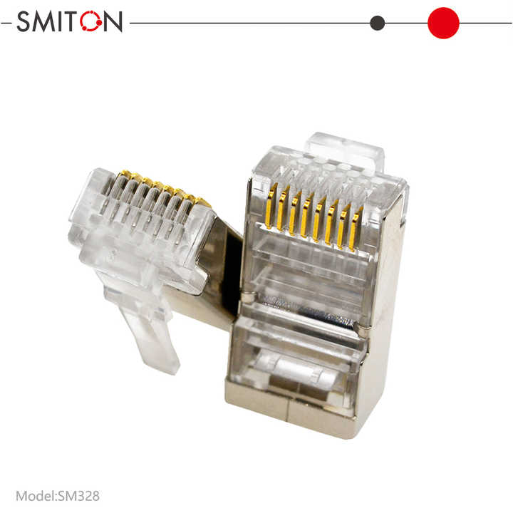 Shielded Cat6 Network Crimp Connector Modular Plug 8p8c Cat 6 RJ45 ...