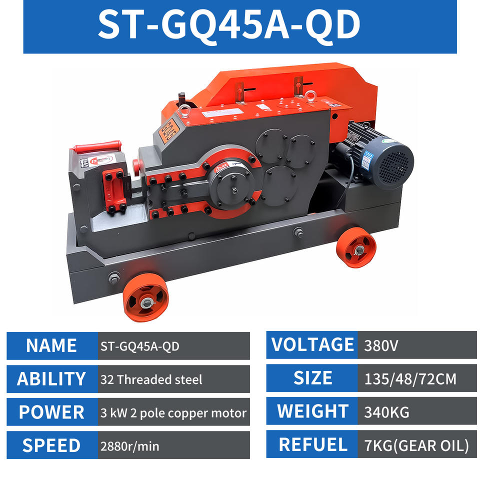 GQ45A 32mm 3kW Motor-Driven High Productivity Automatic Rebar Cutting ...