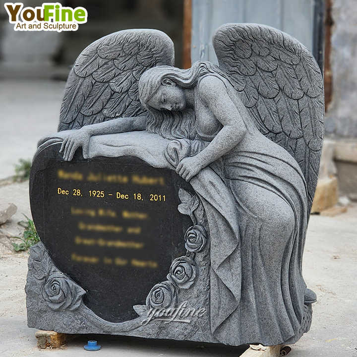 Hand Carved Marble Weeping Angel Tombstone - 100% Quality