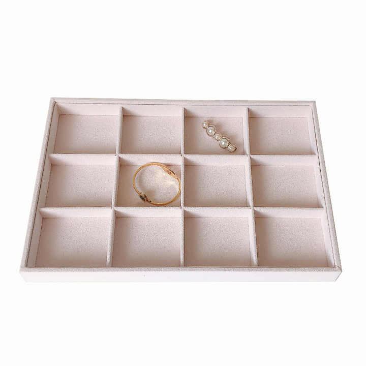 Beige Velvet Jewelry Display Tray Jewellery Plate Jewelry Shop Chain ...