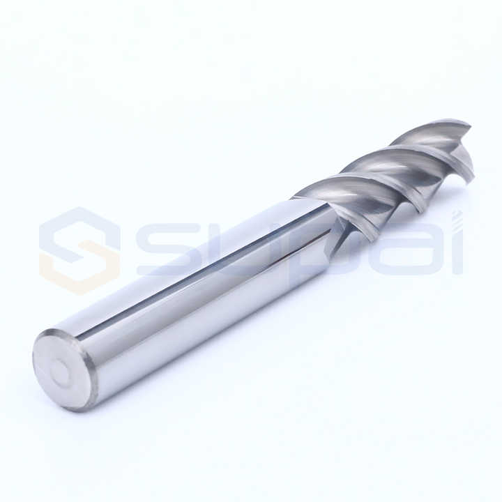 SUPAL HRC55 Polishing Aluminum 3 Flute Carbide End Mills Solid Carbide Flat End Mills for ...