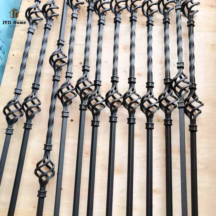 JYD 1/2" Matt Black Hollow Iron Spoon Knuckle Balusters