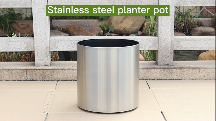 Stainless Steel Flower Large Size Outdoor Flower Pot Outdoor Shopping ...