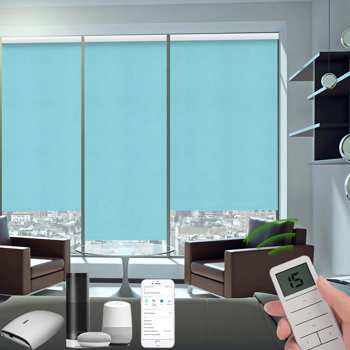 WiFi-Controlled Modern Vertical Pattern Electric Smart Roller Blinds ...