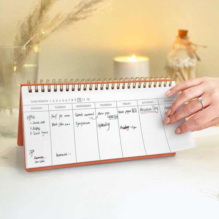 Minimalist Desk Checklist Weekly Record Book Undated Agenda Schedule ...