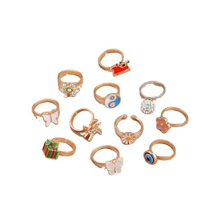 Rotatable Spin Kids Ring Jewelry Butterfly Unicorn Clover