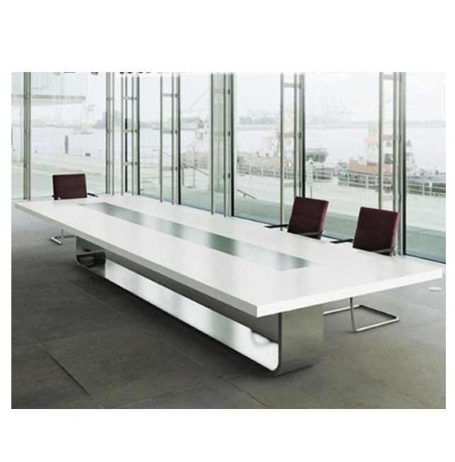 Modern office gloss white stone top high quality 10-20 people ...