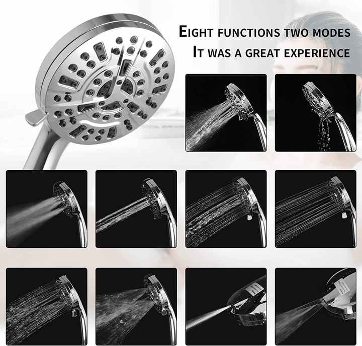 8+2 Functions Handheld Shower Head Set High Pressure Shower Head High ...