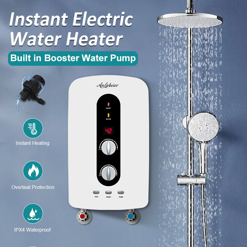 220v 5500w Tankless Electric Water Heater Wall-mounted IPX4 Waterproof ...