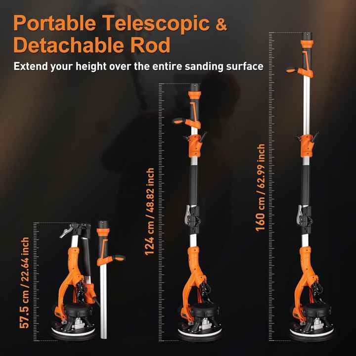 Automatic Drywall Sander LED Light Popcorn Ceiling Removal Tool 6 ...