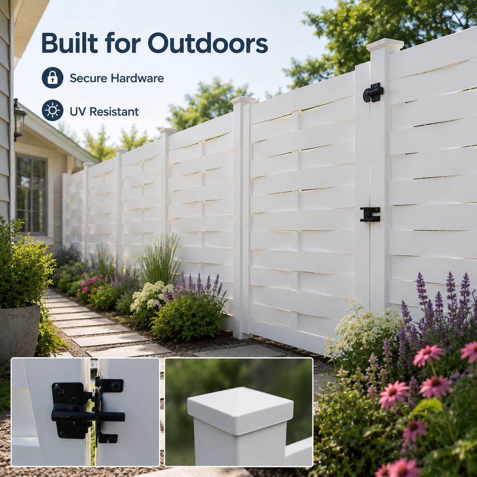 Easy Install PVC Woven Fence Privacy Fence Vinyl Fence Basket Weave ...