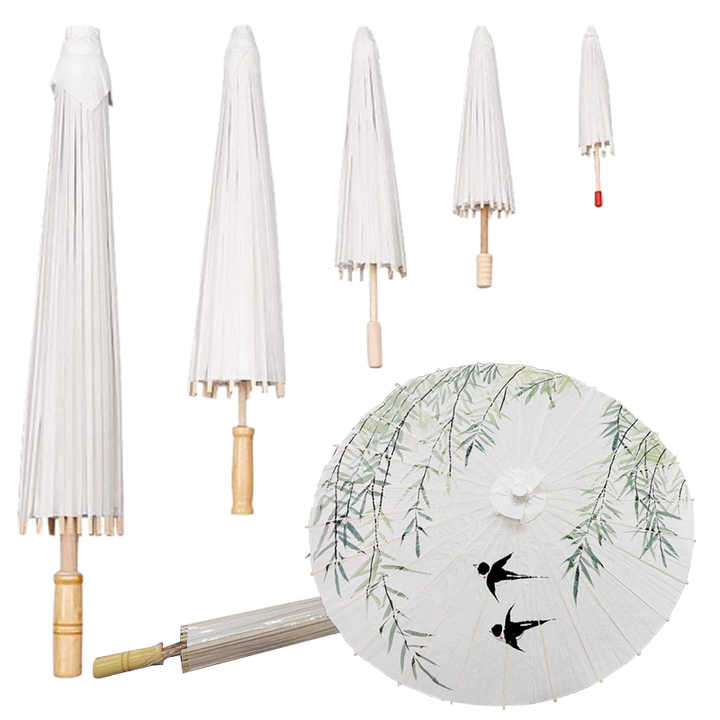 Custom Japanese Retro Light-Colored Parasol Bamboo Painting Uv Sun ...