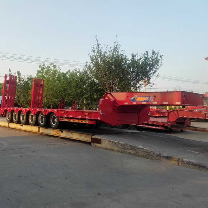 3 Axle 70 Ton 40 Ft 40 Ton Loader Extendable 50 Tons Hydraulic Lowbed ...