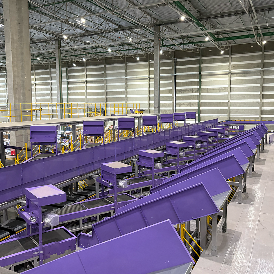 Truelisort Flexible Expandable Cross Belt Parcel Sorter with Conveyor ...