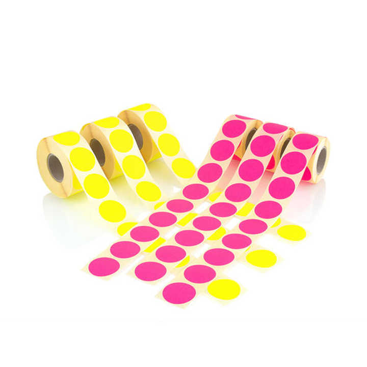 500 Pieces Color Thermal Label Printer Roll 1 Inch Colorful Coding Dot ...