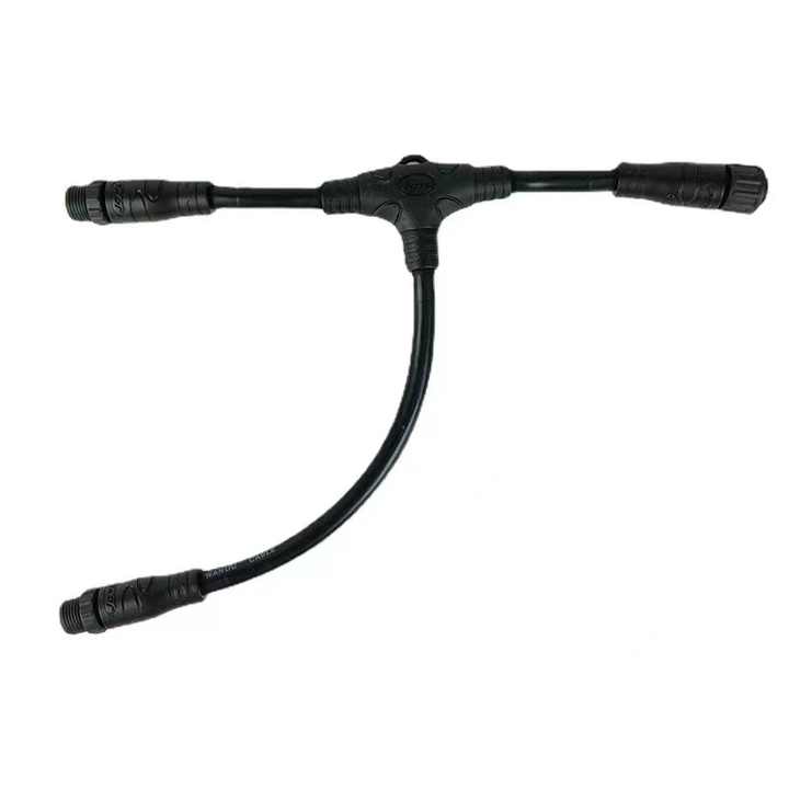 M12 connector waterproof wire T-type parallel joint waterproof wiring ...