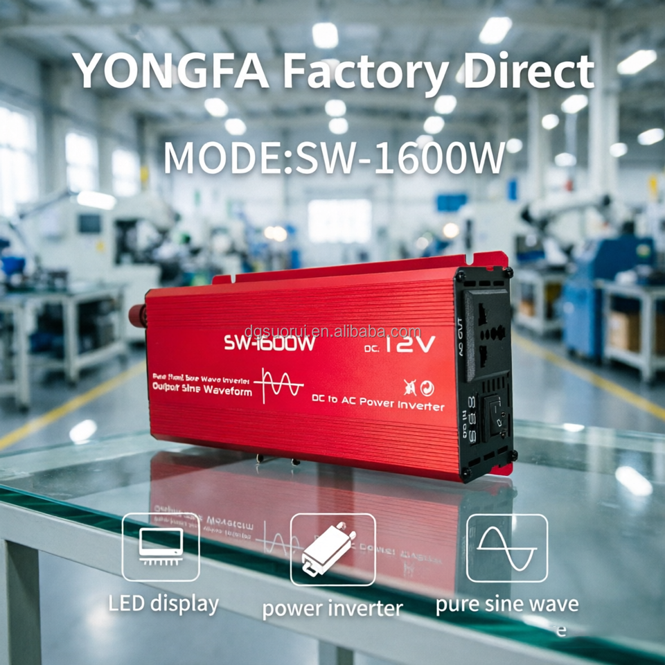 YONGFA NEW Pure Sine Wave Inverter DC 12V/24V to AC 220V 1000W/2000W ...