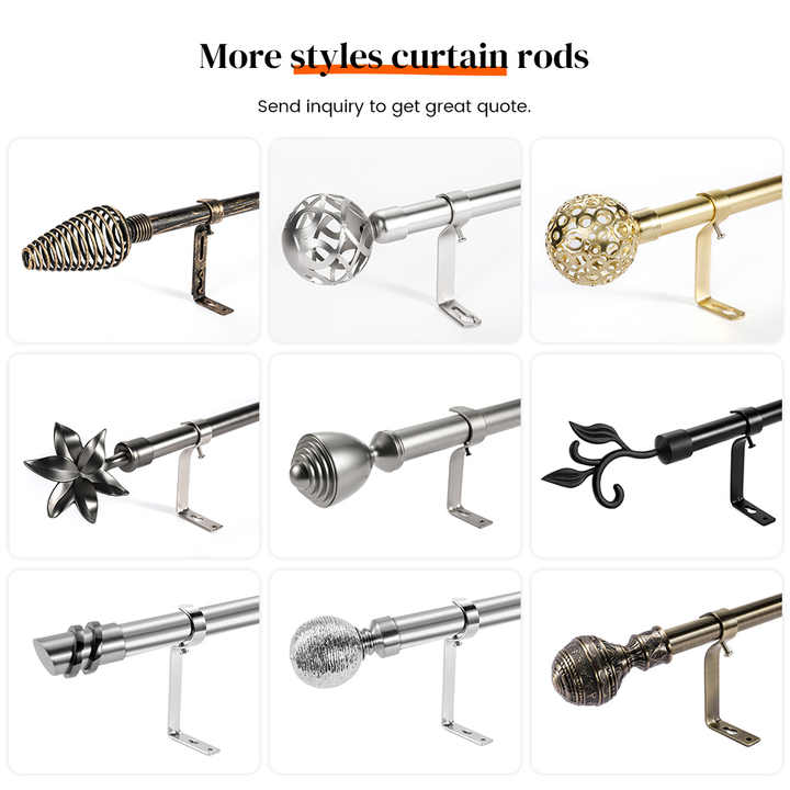 Curtain Rod,adjustable Curtain Rod,cafe Curtain Rod Iron Single Modern ...