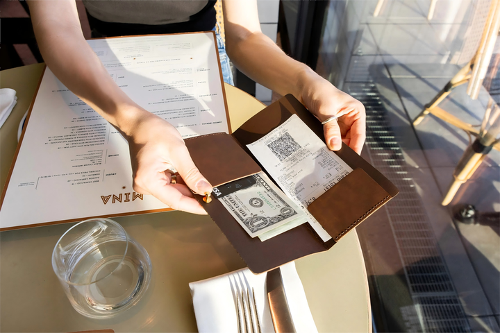 Luxurious Folding Check Folder Presenter with Custom Heat-pressed logo ...