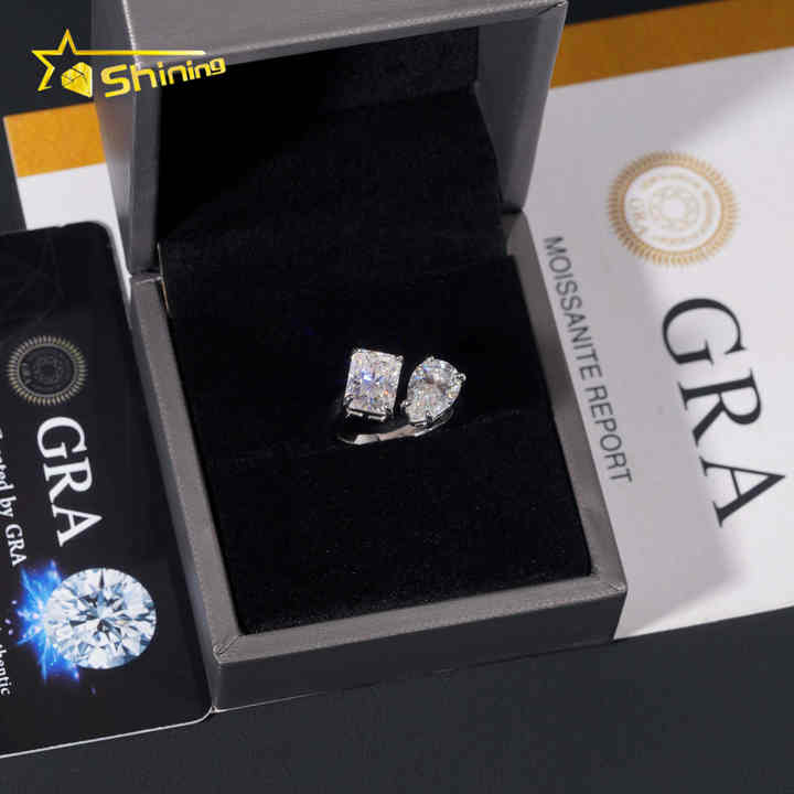 Iced Out Fashion Jewelry Diamond Engagement Wedding Ring 925 Solid ...