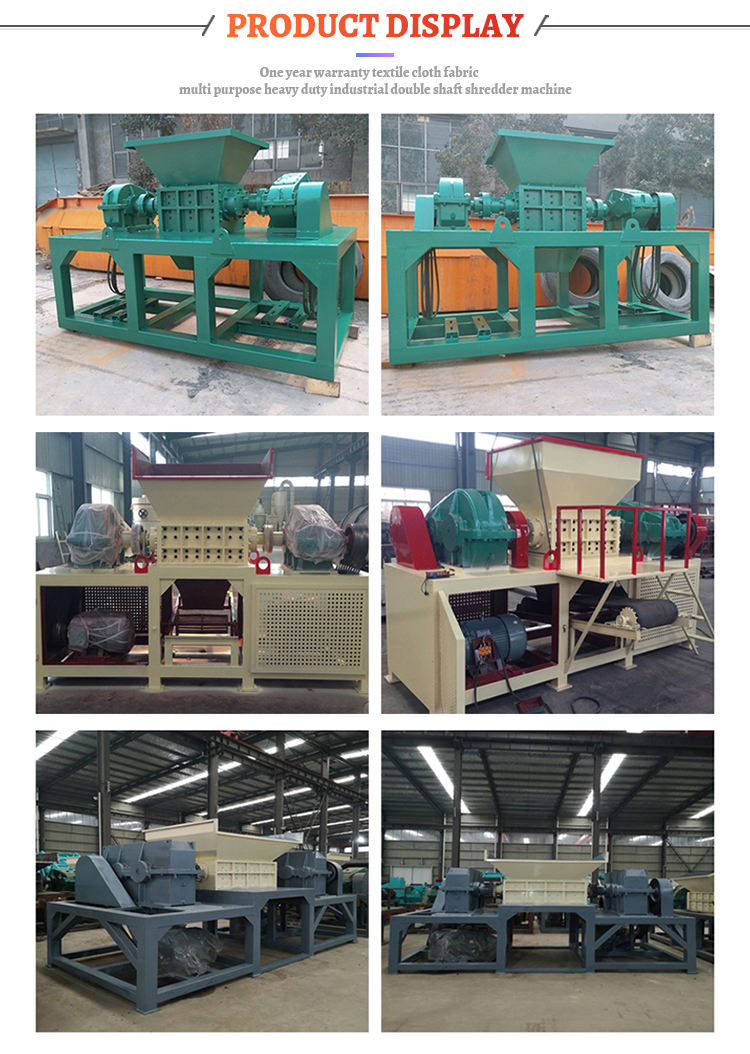 Industrial Recycler Plastic Wood Pallet Shredder Tire Cutter Dual Shaft ...