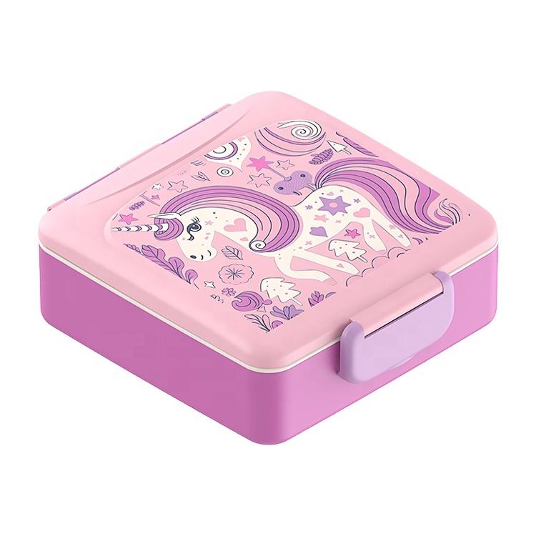 Custom Printed Cute School Lunch Box with Tableware Set Waterproof Easy ...