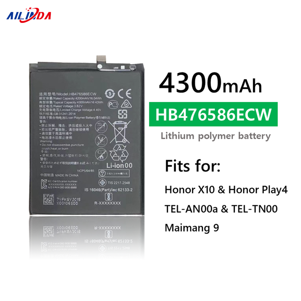 4300mAh HB476586ECW Replacement Battery for Huawei Honor X10 Play4 ...
