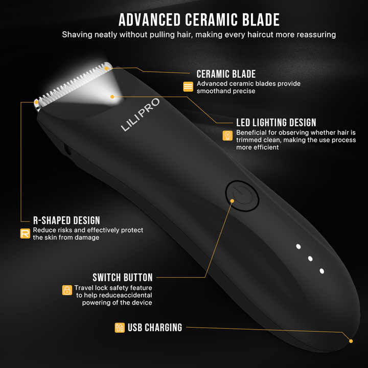 LILIPRO B9 Electric Pubic Hair Trimmer - Skinsafe & Waterproof
