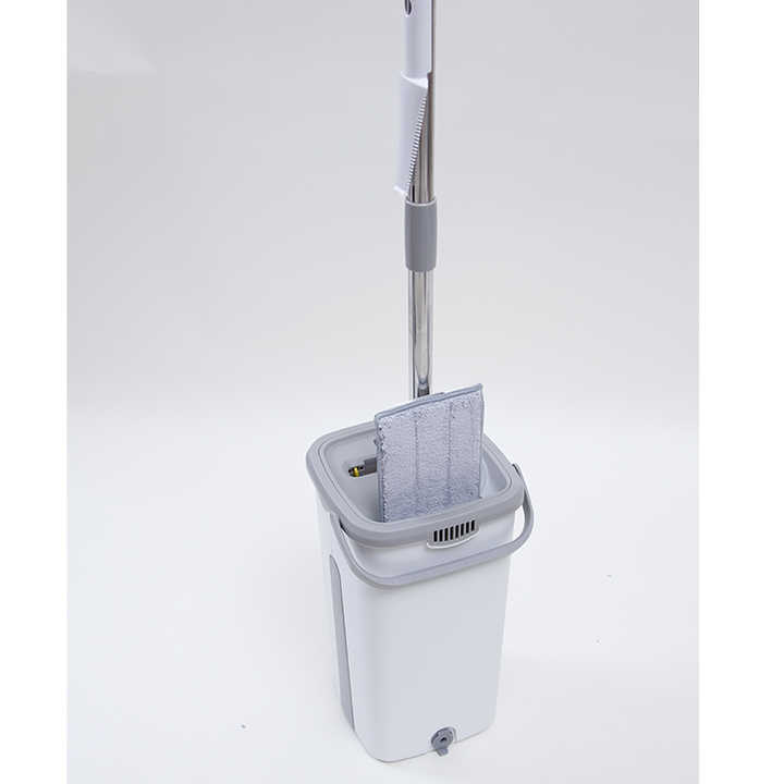 Hand Free Self-dry Squeeze Clean Microfiber Floor Mop Microfiber Flat ...