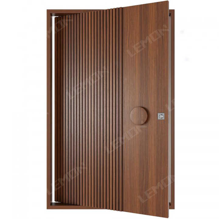 Simple Teak Wood Front Door Design Aluminium Entrance Pivot Rotating ...