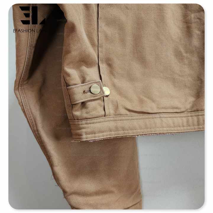 LARSUR Custom distress dirty wash heavy duck canvas boxy work jacket ...