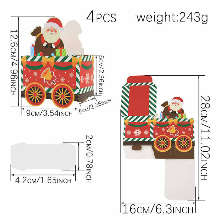 24 Days of Christmas Countdown Gift Packaging Boxes Train Design ...
