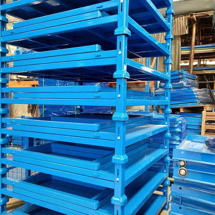 Mracking Folding Stackable Rack Heavy Duty Steel Collapsible Storage ...