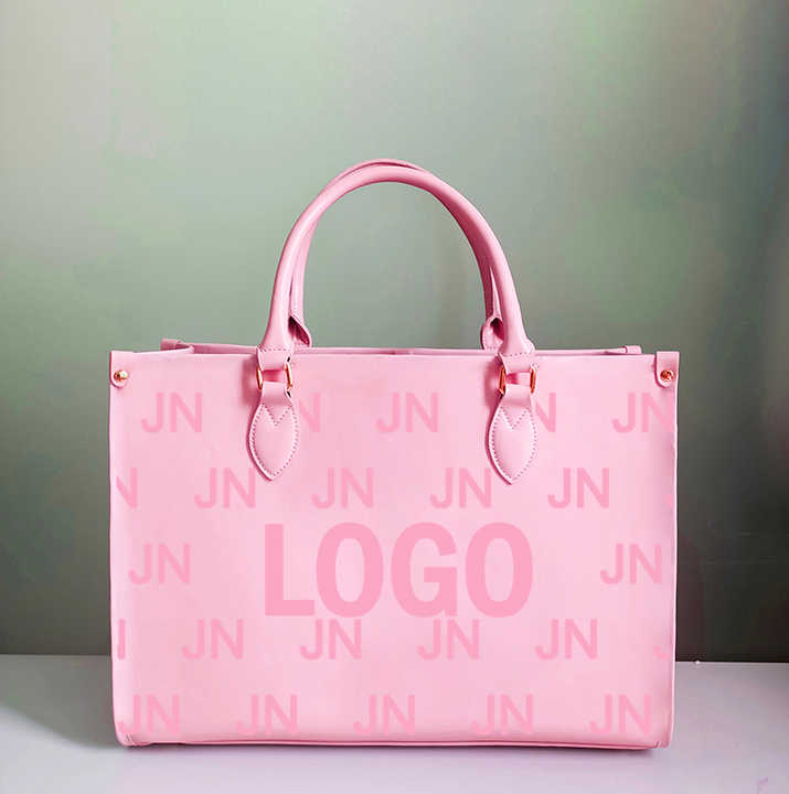 Luxury Custom Purse Monogram Design Logo Large Pink PU Vegan Leather ...