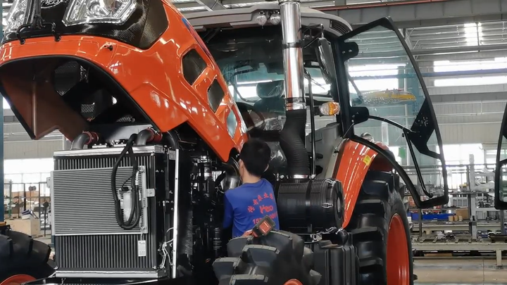 mini 90hp Agricultural Diesel Tractor Farming 4x4 4WD Red Rotary Engine ...