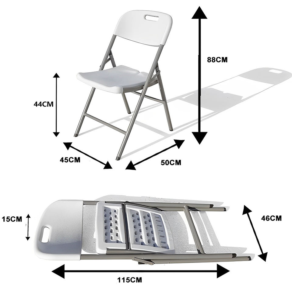 8-10 Persons Outdoor Dining Banquet Party White 5FT Plastic Folding ...