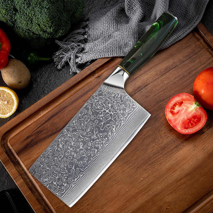 Damascus Steel Cross-Border Chef Knife Household Meat and Fish Cutting ...