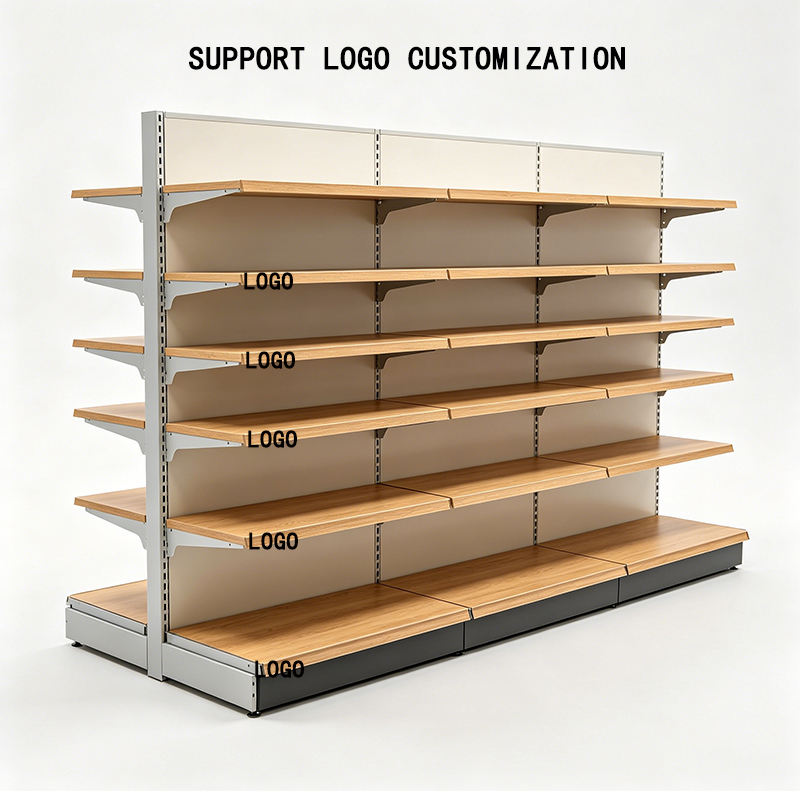 Supermarket Gondola Shelves Metal Display Shelves Warehouse Storage ...