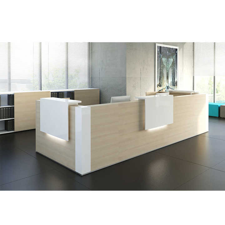 Customized Reception Desk Design - Modern Melamine Table