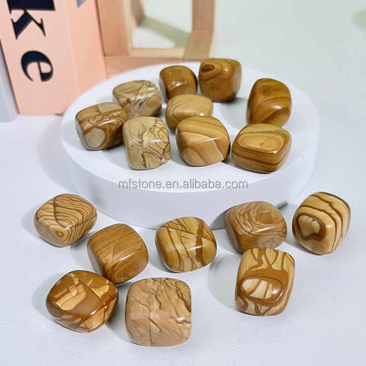 Natural Wood Color Pebble Serpenggiante Tumbled Stones Healing Crystals ...
