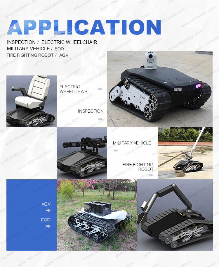 80kg Payload Track Robot Inspection Vehicle Crawler Robotic Chassis ...