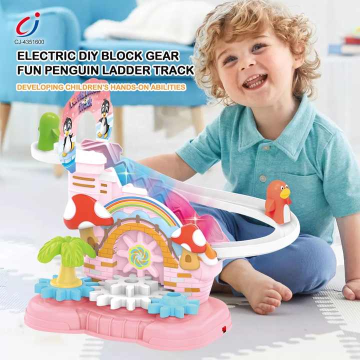 Chengji Jolly Penguin Track Cartoon Electric Feeris Wheel Toys Building ...