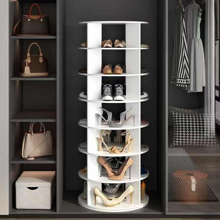 7 Tiers Home Furniture Wooden Teak Slim Storage Cabinet Rack Organizer ...