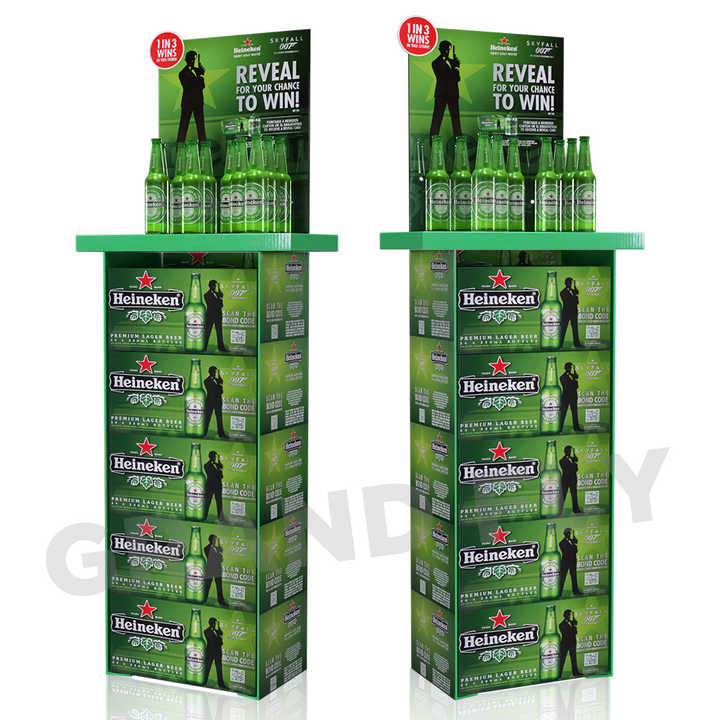 Custom Free Standing Retail Store POS Floor Cardboard Beer Display ...