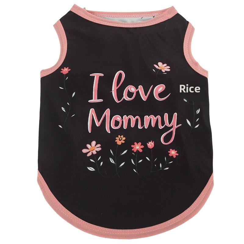 Dog Vest High Elastic Printed Letter Striped Polyester Summer Pet ...