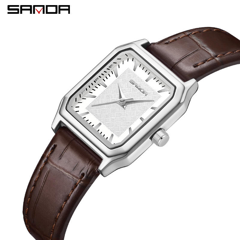 SANDA 1121 Women's Analog Quartz Watch - Elegant Rectangle Dial, Water ...